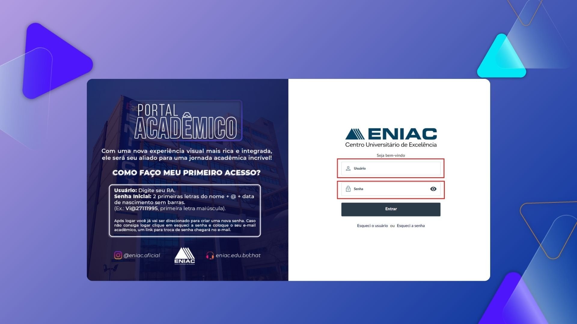 Como acesso meu portal acadêmico?